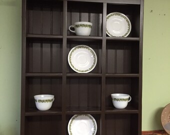Plate Display Rack Oak Wall Shelf and Mug by appletreewoodcrafts