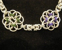 Unique chainmail flower related items | Etsy