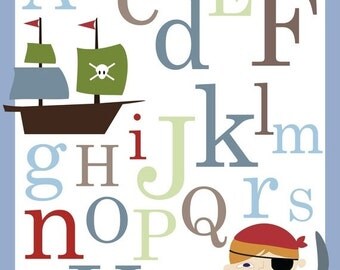 ON SALE 20% OFF Set of 2 Pirate Abc Alphabet by KidODesignStudio