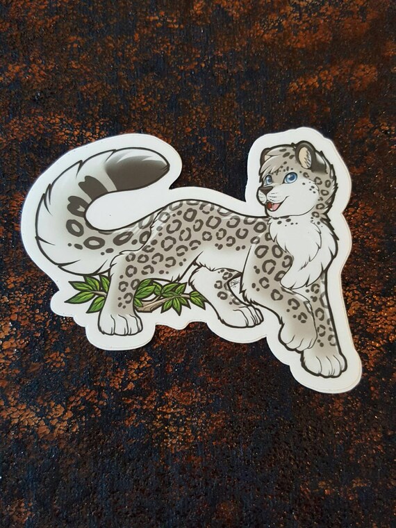 Snow Leopard Sticker by AmethystValley on Etsy