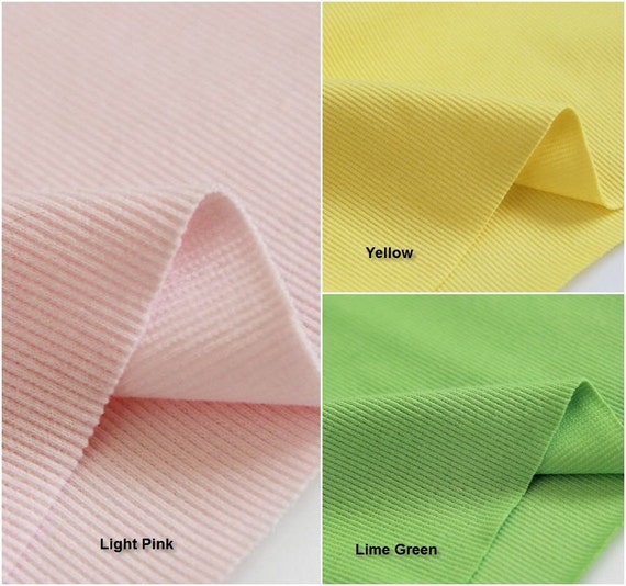 Ribbing Fabric Cotton Rib Knit Choose From 13 Colors By
