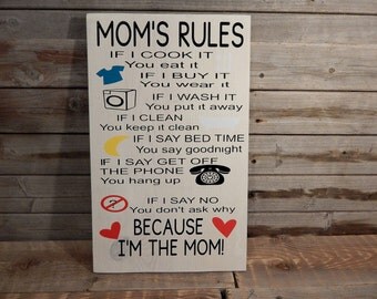 Mom rules | Etsy