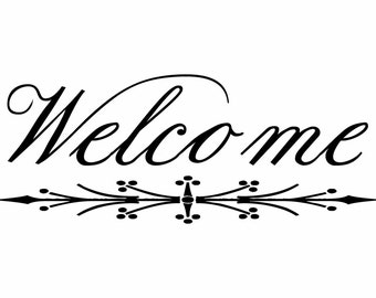 Fancy welcome decal | Etsy