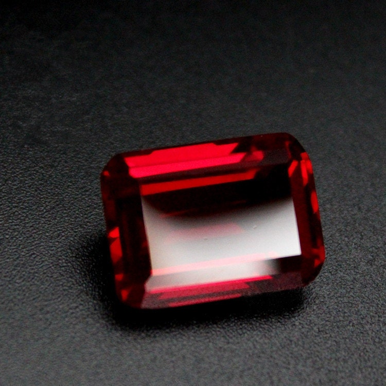 High Quality Ruby Rectangle Faceted Gemstone Emerald Cut Ruby