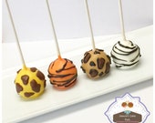 Items similar to Animal Print/ Tiger/ Giraffe/ Zebra/ Leopard Cake pops ...