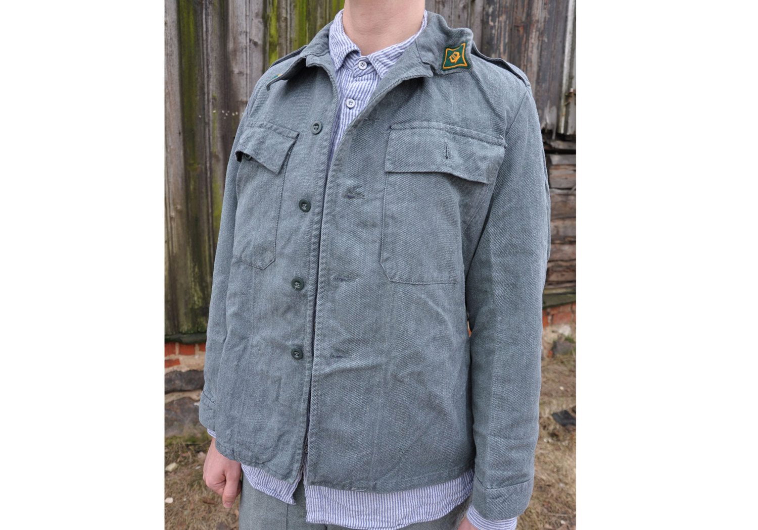 40s WORKWEAR denim jacket industrial harp logo made spilag