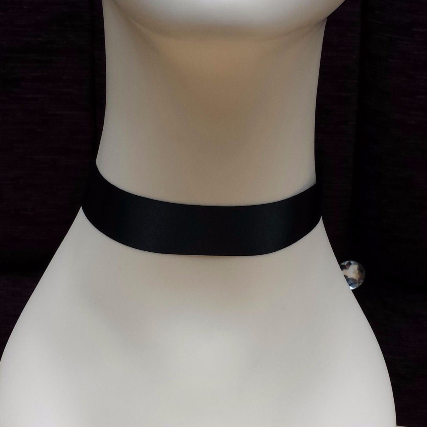 The Classic Plain Satin Choker Necklace Choose From Black