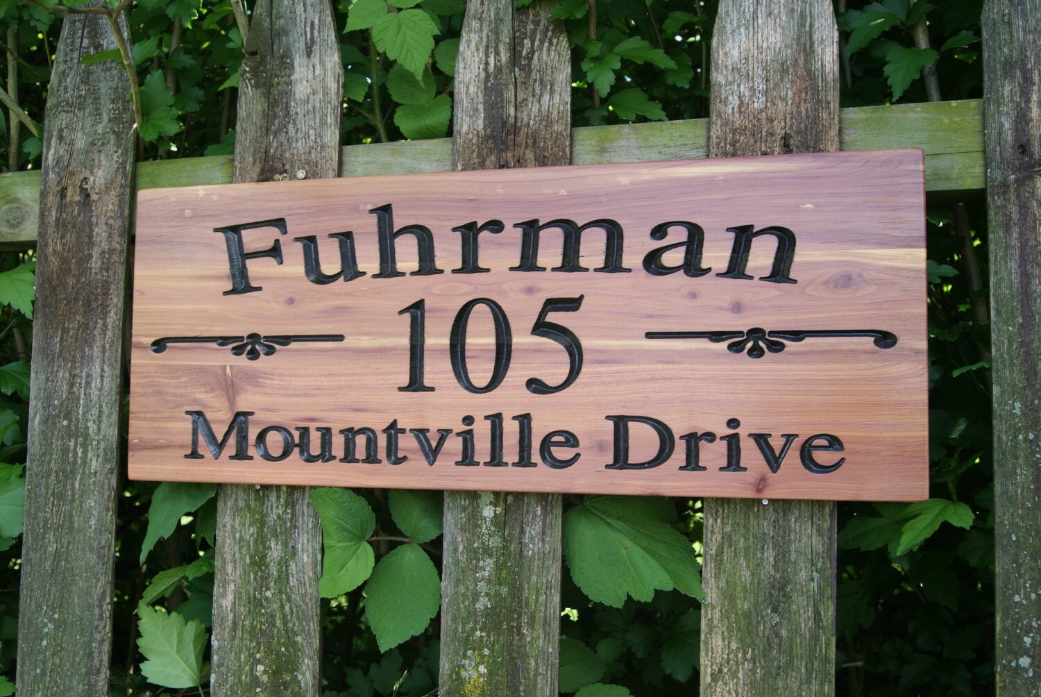Address Sign Personalized Wooden Carved Last Name Street Name