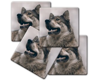 Wolf coasters | Etsy