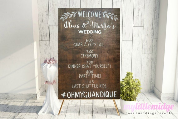Oversized Wooden Hand Lettered Wedding Sign Ceremony Sign