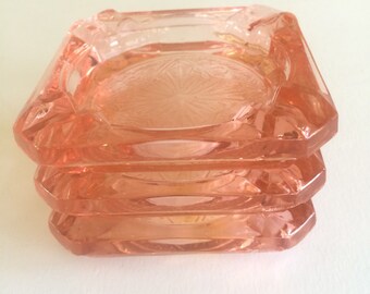 Pink glass ashtray | Etsy