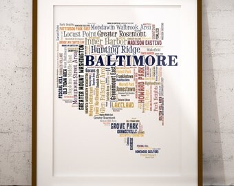 Map of baltimore | Etsy