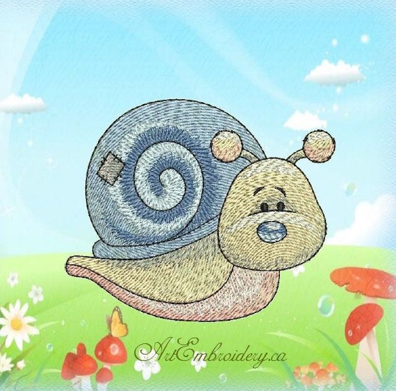 Snail Machine Embroidery Designs Set for a Babies and