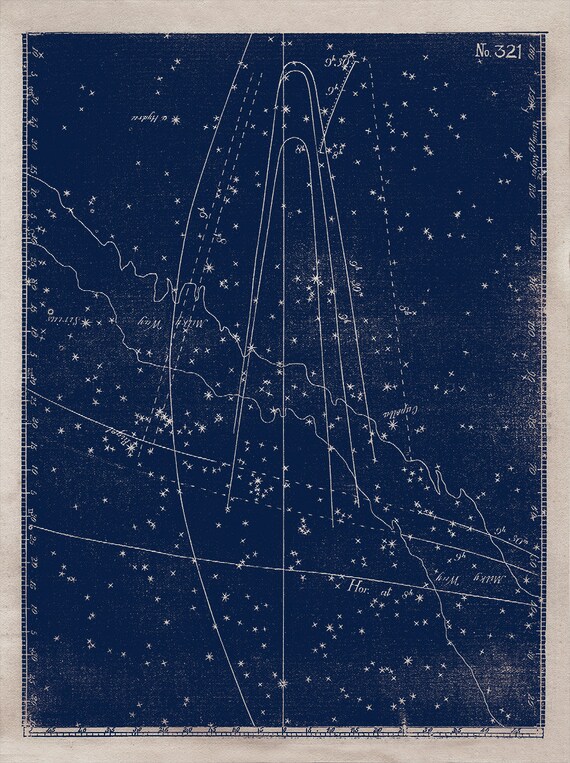Nautical Constellation Print of Milky Way and by CapricornPress