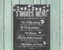 Unique smores menu related items | Etsy