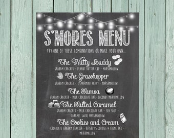 Smore menu | Etsy