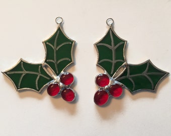Stained glass holly | Etsy