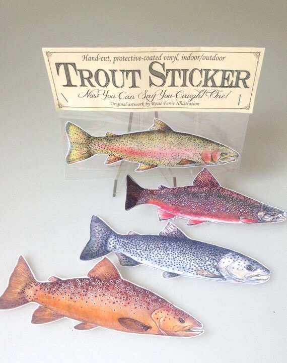 Vinyl Trout Stickers indoor/outdoor weatherproof giant