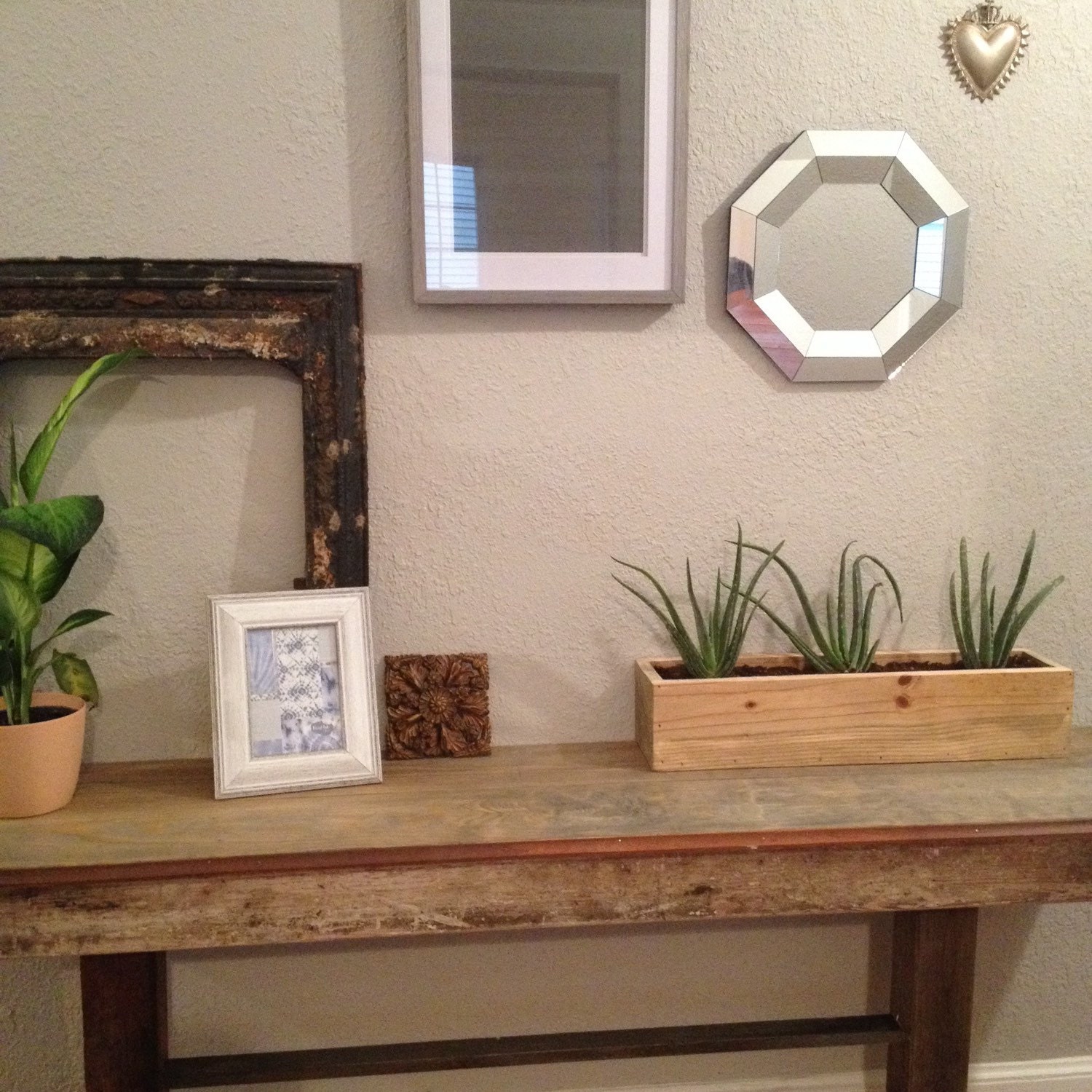 Rustic Reclaimed Wood Rectangular Planter Box by RelishSav on Etsy