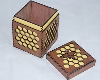 Laser cut wood box | Etsy