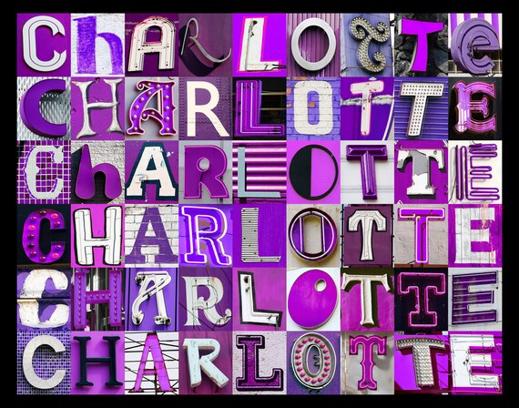 Personalized Poster featuring CHARLOTTE in photos of PURPLE