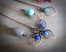 Unique wire wrapped hair related items | Etsy