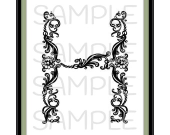 Fancy letter h | Etsy