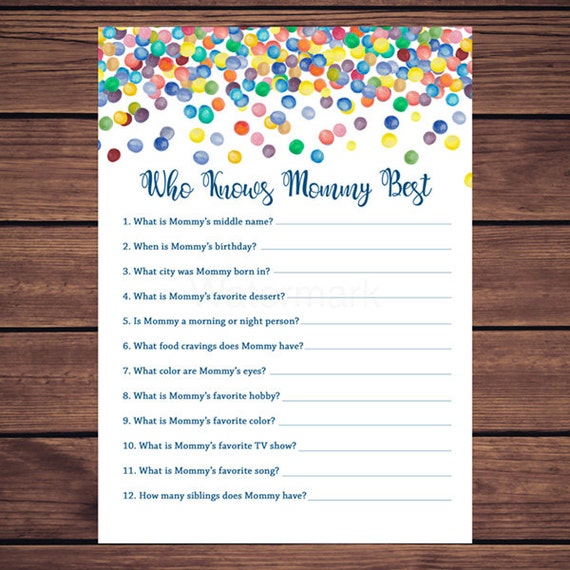 Rainbow Confetti Baby Shower Who Knows Mommy Best, Rainbow Colorful ... Rainbow Confetti Baby Shower Who Knows Mommy Best, Rainbow Colorful ...