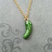 Pickle Necklace VERY SMALL Pickle Jewelry Green by CharmsOnThings