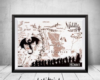 Middle earth map | Etsy