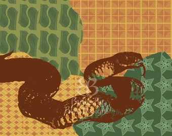 Abstract snake art | Etsy
