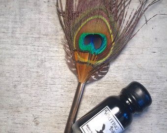 Peacock feather pen | Etsy