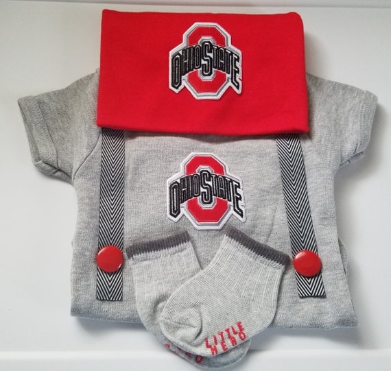 Ohio State baby boy onesie osu romper OSU baby boy shower