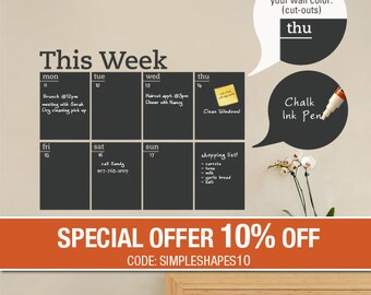 Daily Dot Chalkboard Wall Calendar Vinyl Wall by SimpleShapes