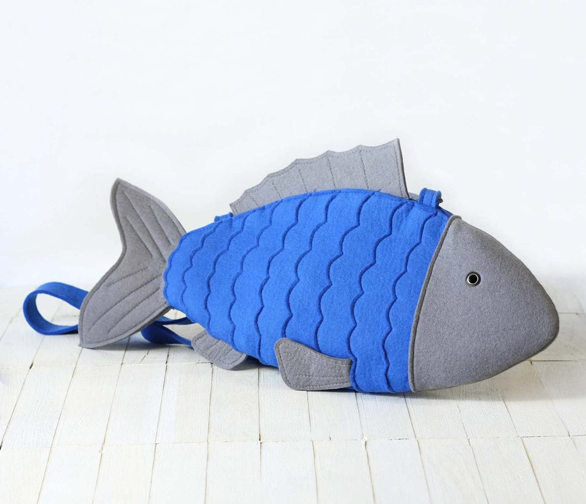 Blue Felt Fish Bag Fish Purse