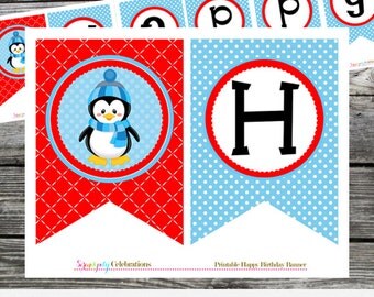 Penguin banner | Etsy