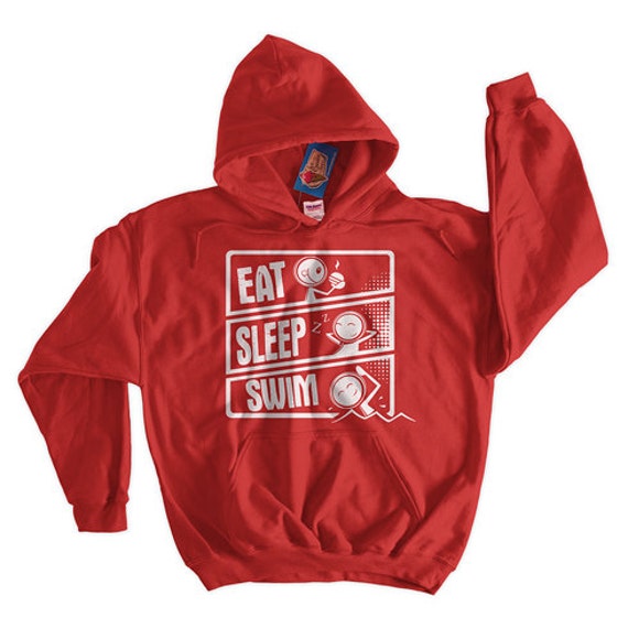 Swim Team Swimming Eat Sleep Swim Hoodie Screen Printed Hoodie