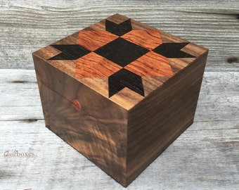Wooden Keepsake Boxes with Vintage Quilt Designs by Quiltboxes