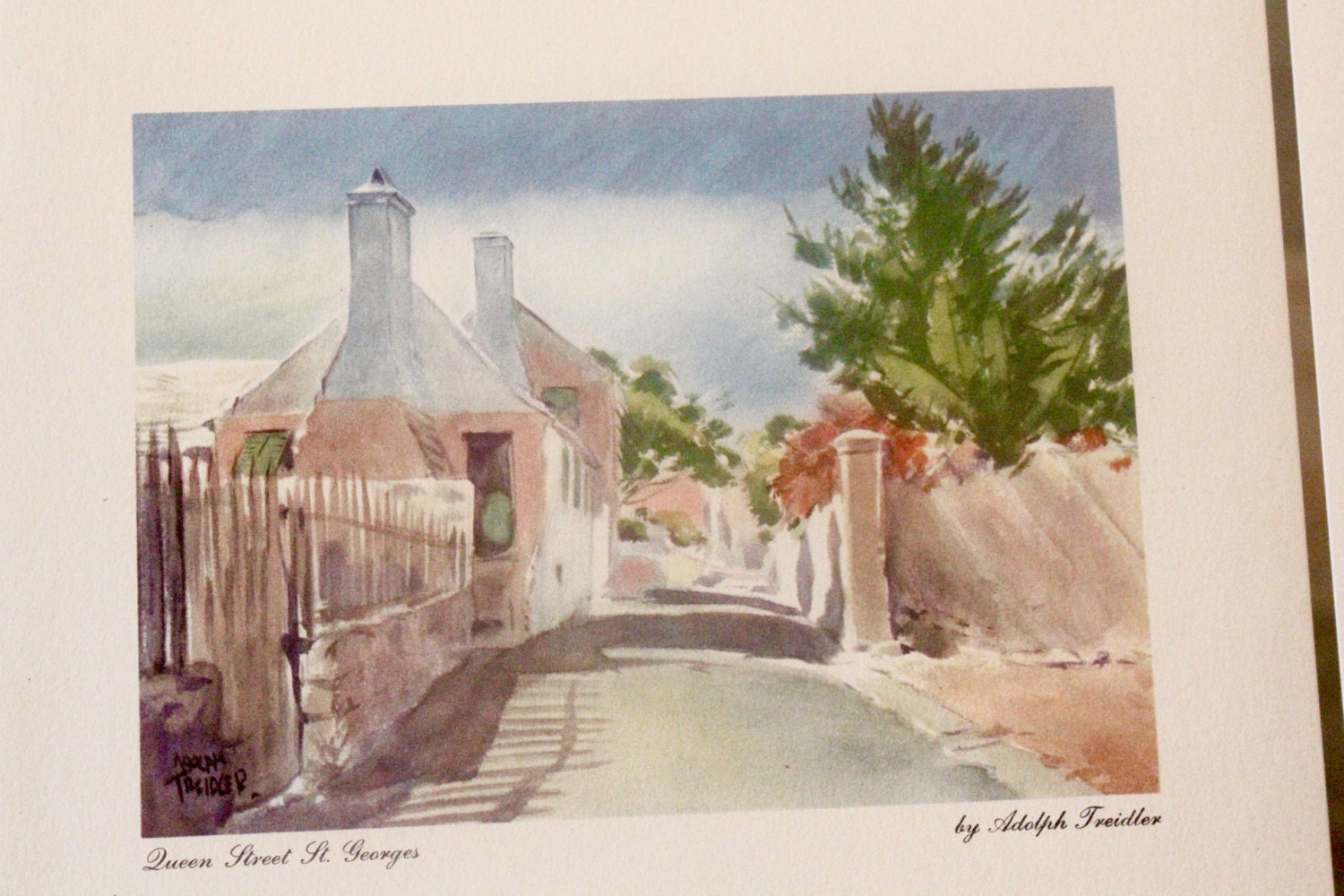 6 Vintage Bermuda Watercolor Tourism Prints by Artist Adolph