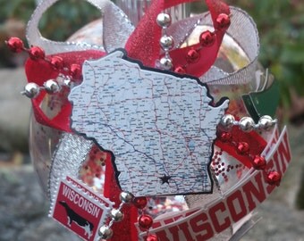 Unique wisconsin ornament related items | Etsy