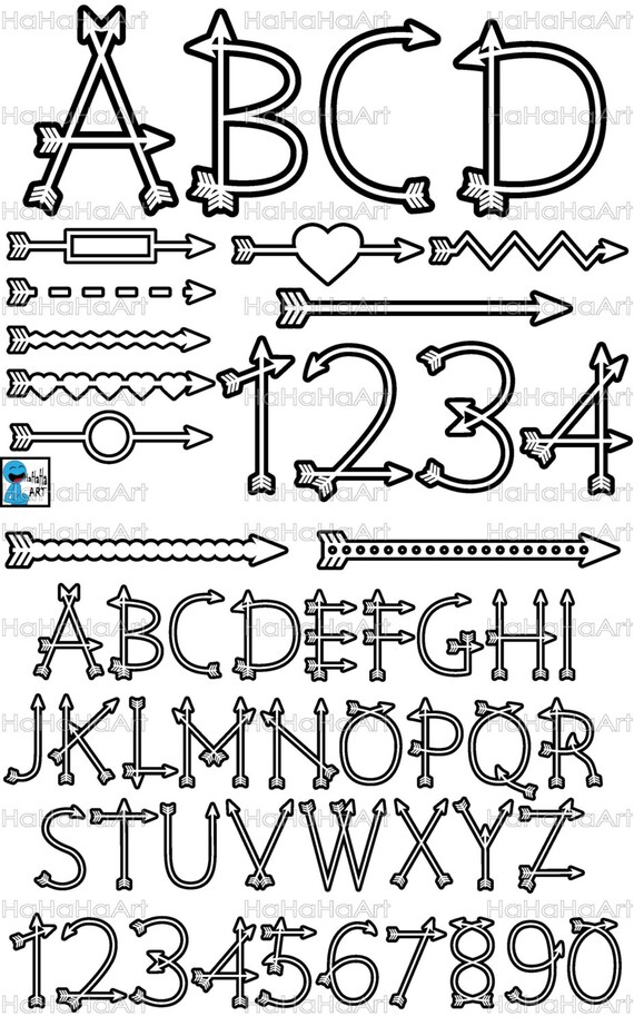 Arrow Alphabet Outline Cutting Files Svg Png Jpg Eps Dxf