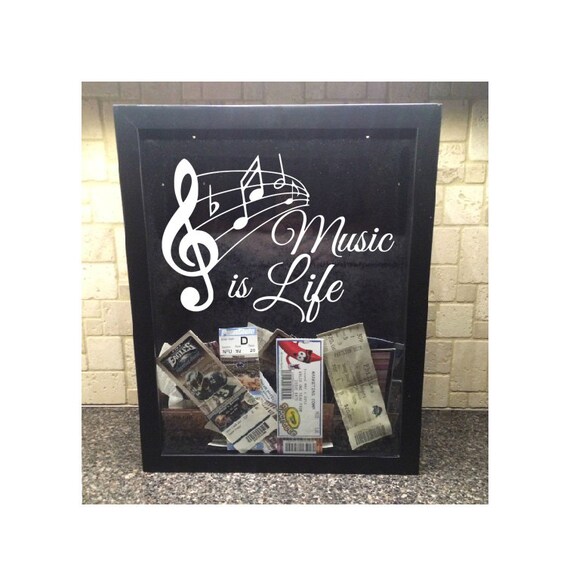 Concert Ticket Collection Shadow Box Music is Life with