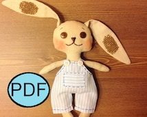 Unique cloth rabbit pattern related items | Etsy