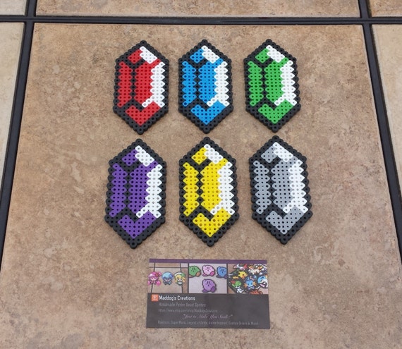 Rupees Legend of Zelda Perler Bead Sprite Set by MaddogsCreations