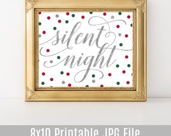 Silent night sign | Etsy