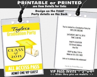 Hollywood Red Carpet VIP Pass Invitation Printable Birthday