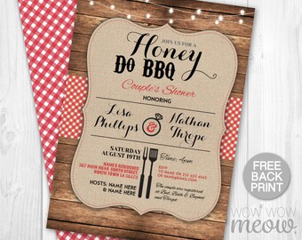 I Do BBQ Invitation Couples Shower Printable Invite Engagement