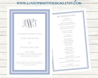 Wedding Ceremony Program Folding Template for Microsoft Word