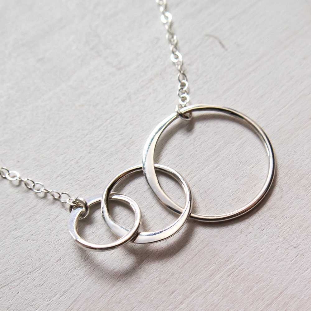 3 Circle Necklace, 3 Sisters Necklace, Eternity Jewelry, Sterling ...