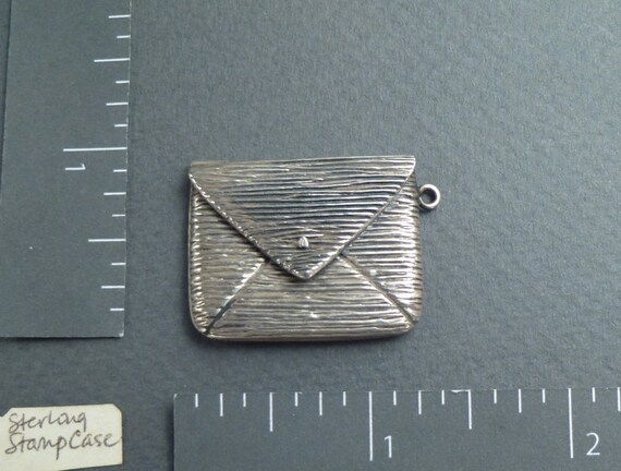 Sterling stamp case by GrunewaldAntiques on Etsy